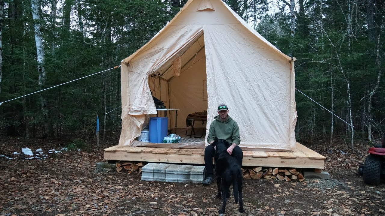 Building a Wall Tent Platform with Rough Sawn Lumber - YouTube