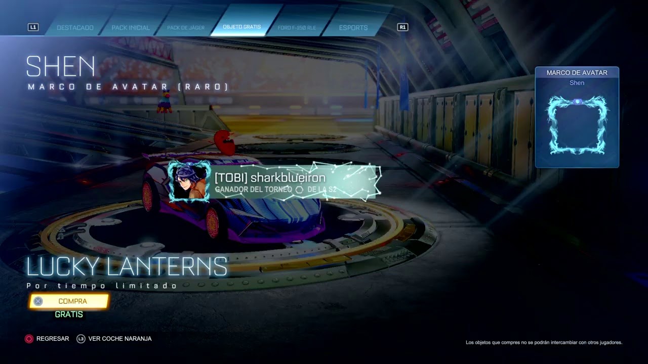 Rocket League Item Shop "FREE RARE AVATAR BORDER SHEN" - "GRATIS MARCO ...