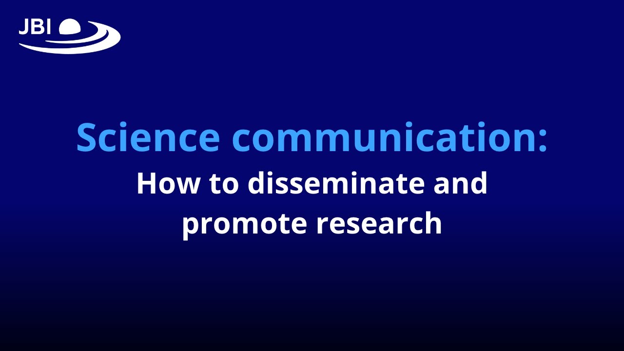 Science communication: How to disseminate and promote research - YouTube