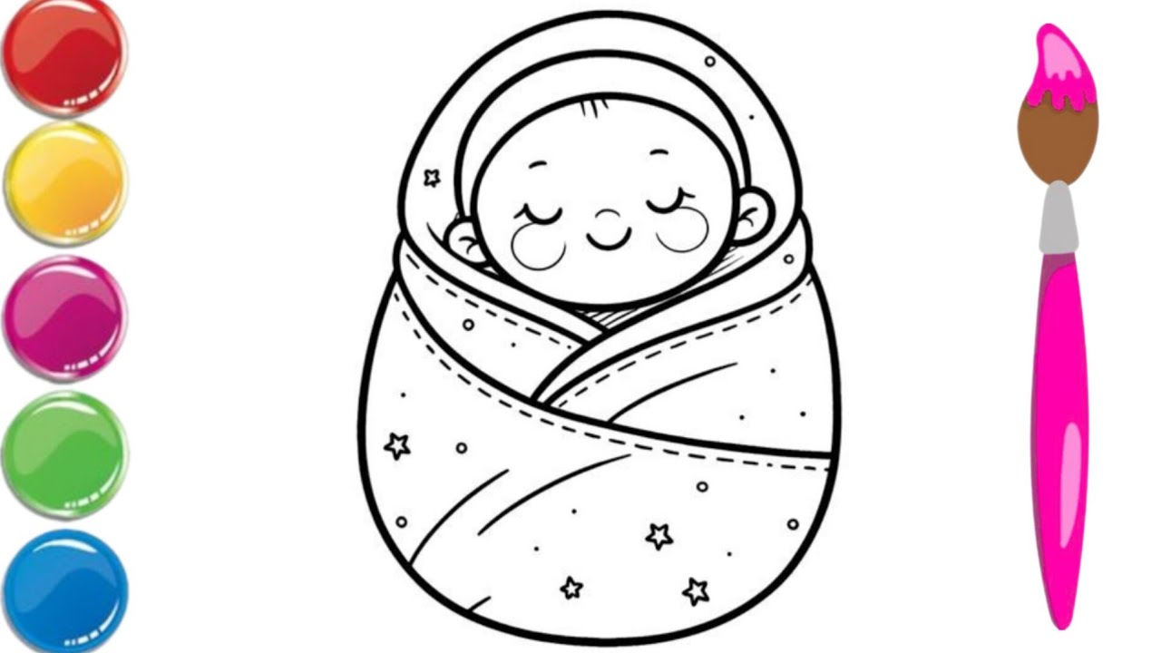 How To Draw A Newborn Baby Girl