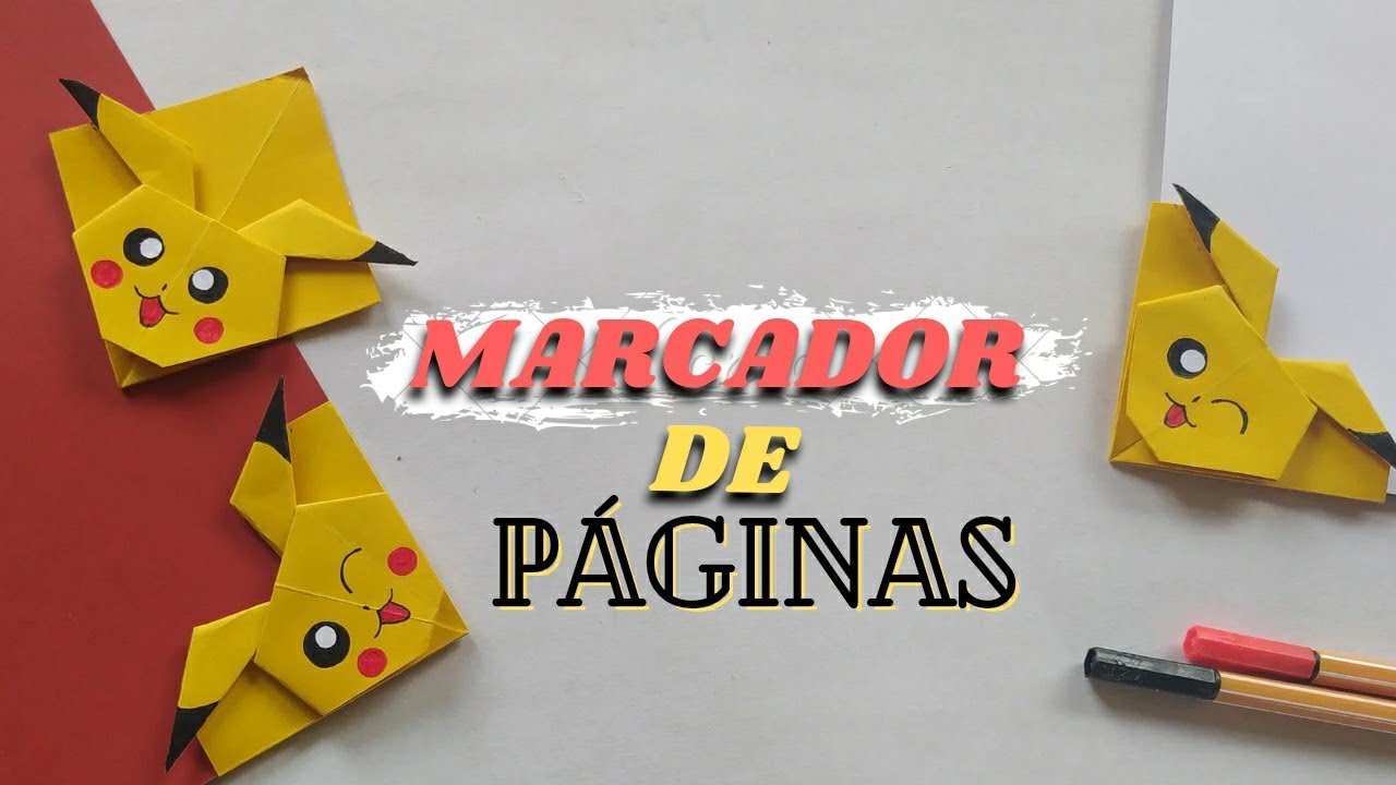 MARCADOR DE PÁGINA GENIAL FEITO DE ORIGAMI ️ PIKACHU - YouTube