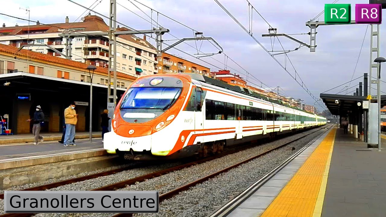 Granollers Centre R2 - R8 : Rodalies Barcelona ( Renfe Civia ) - YouTube
