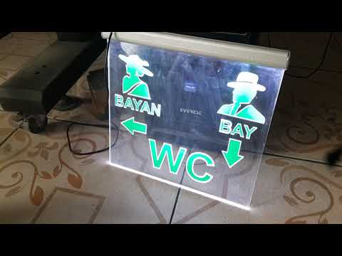 Bay bayan wc yönlendirme tabelası  (led aydınlatmalı pleksi malzeme)