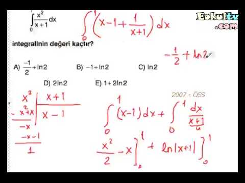 İntegral soru çözümleri videosu 2  bölüm