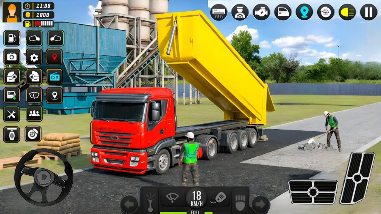 💥JCB loading mitti in truck 🚛 | driving JCB game | 3D video game # ...
