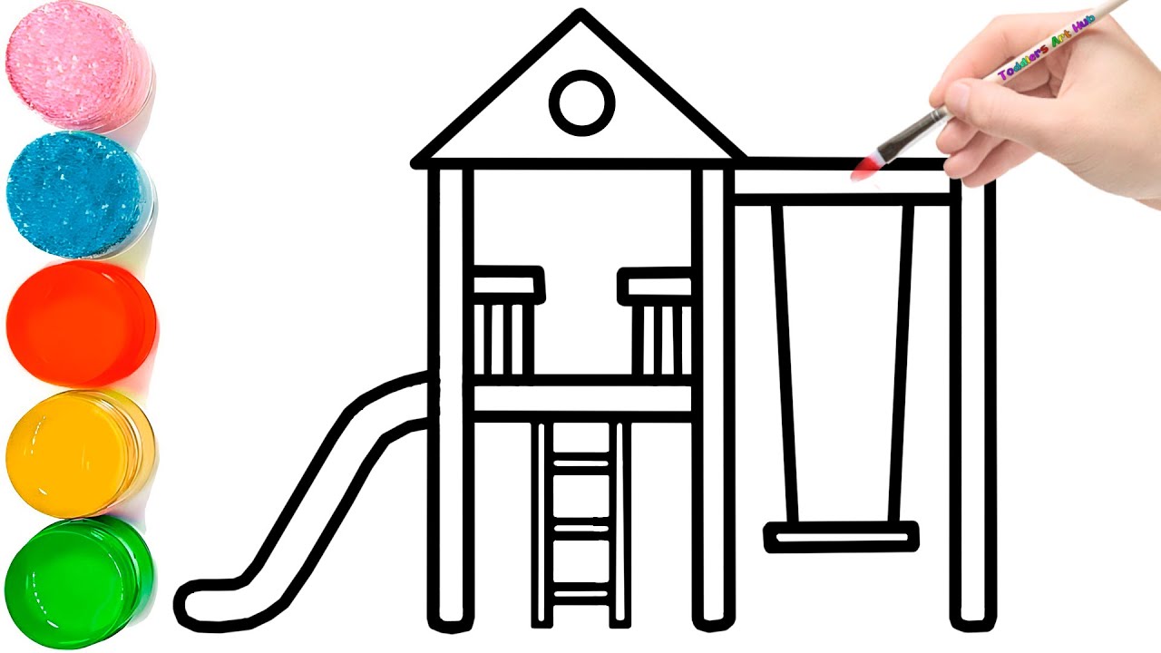 How to Draw Playground | Learn to Draw a SUPER FUN Playground in 5 ...