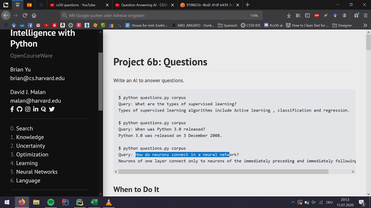 Cs50 Questions Project Demo Youtube