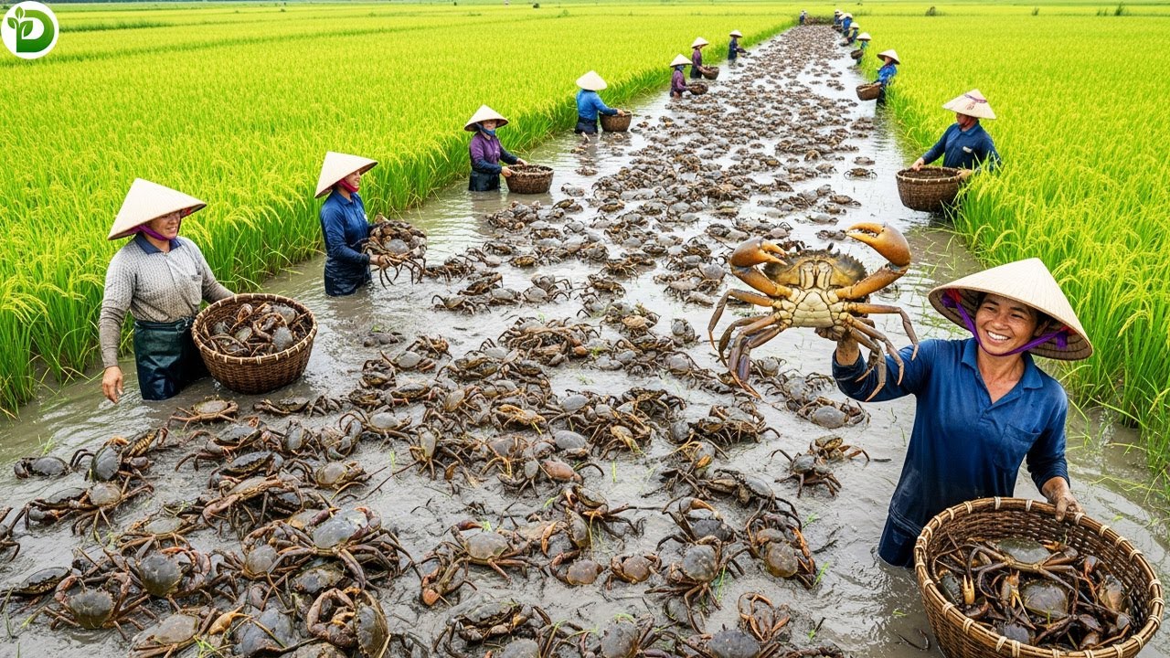 Farmers Combine Raising Crabs in Rice Fields for Unexpected ...