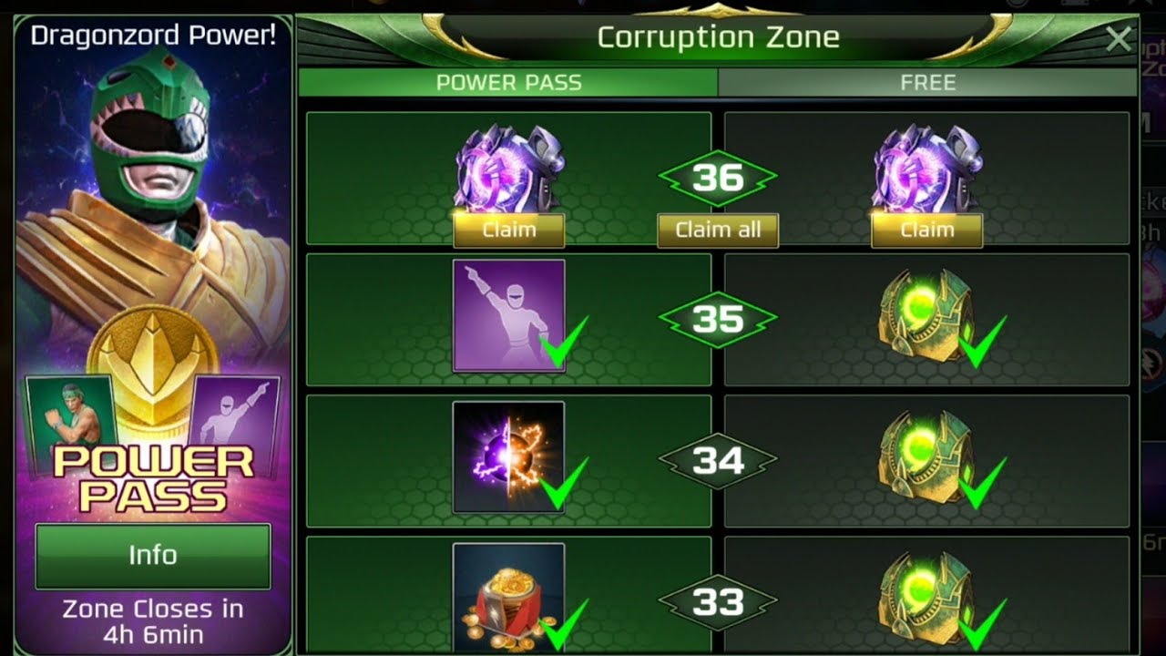 Power Pass Final Day Rewards ~ Power Rangers Legacy Wars - YouTube