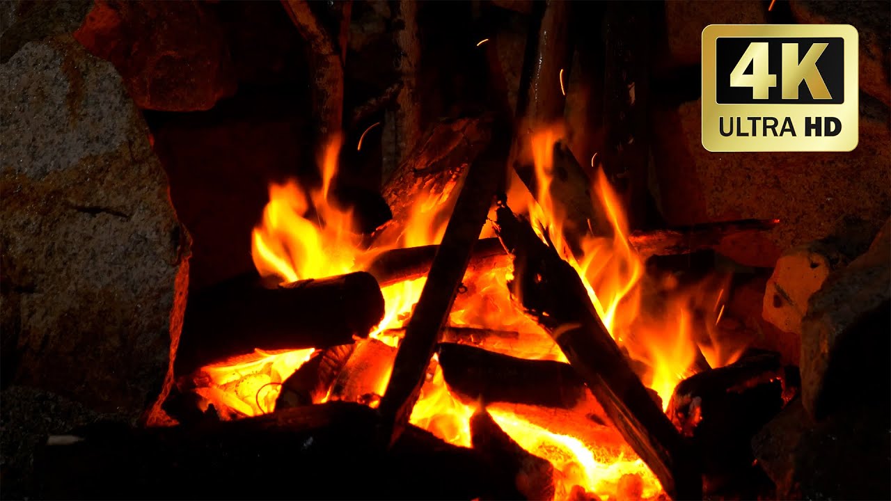 [ Warm Fireplace Burning For Relaxation ] Cozy Fireplace 4K & Crackling ...