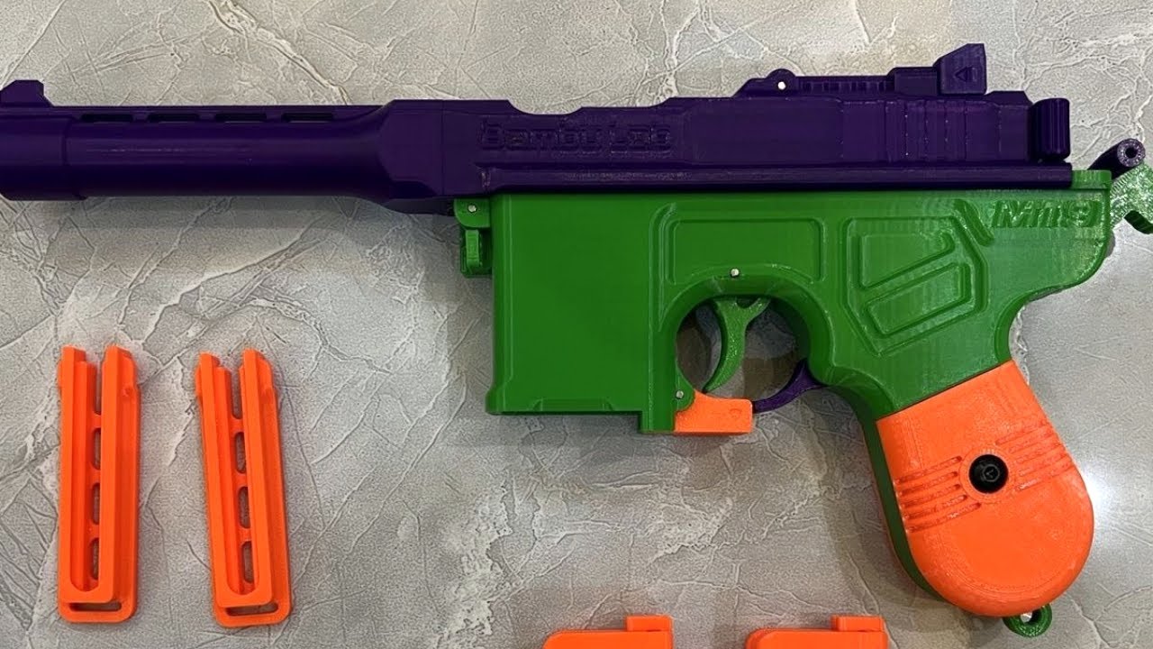 3D Printed Mauser C96 Auto Shell Ejection Toy Gun 2023 - YouTube