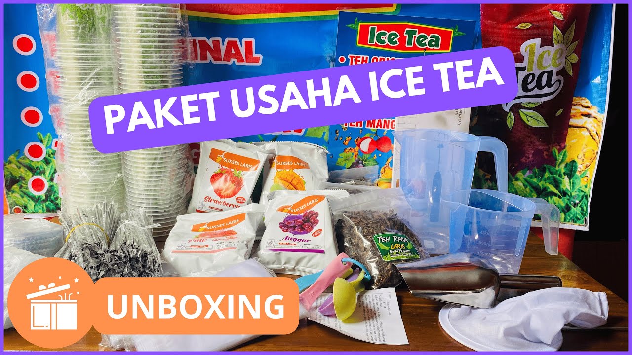 IDE JUALAN MINUMAN KEKINIAN - UNBOXING PAKET USAHA ICE TEA - YouTube