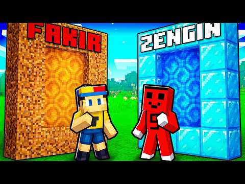 ZENGİN vs FAKİR PORTAL SAVAŞI !! - Minecraft