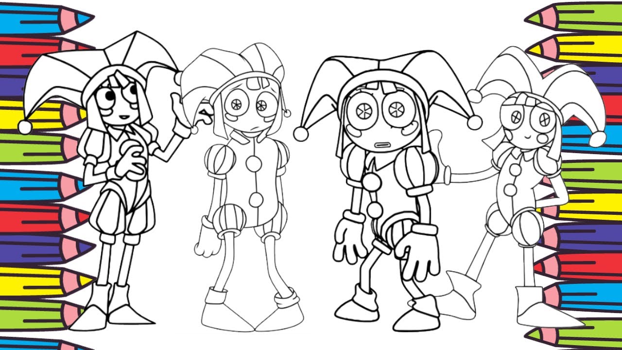 The Amazing Digital Circus New Coloring Pages - How To Color Pomni With ...