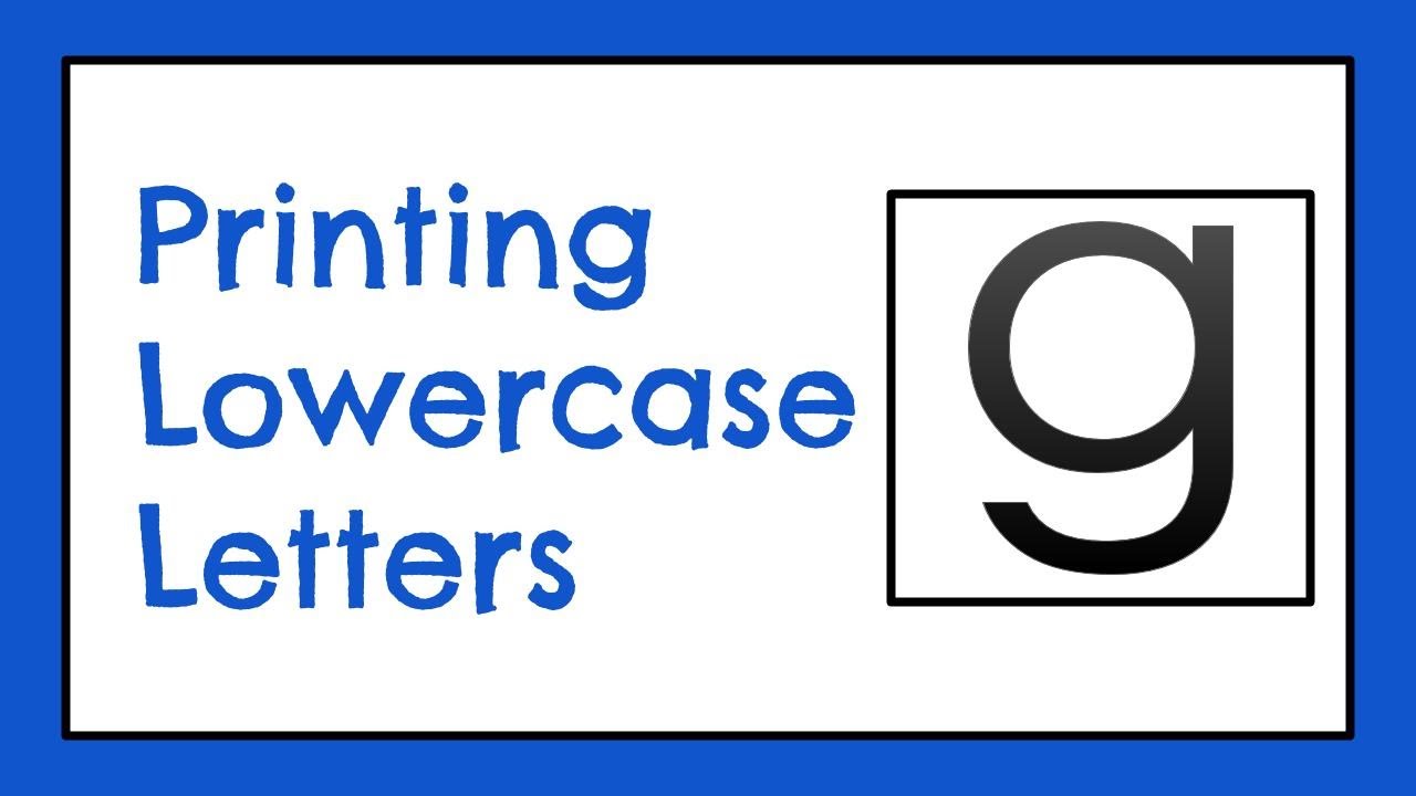 Printing Lowercase Letter G - YouTube