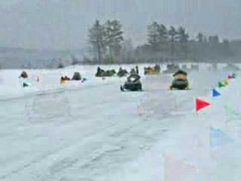 Otis Reservoir Snowmobile Ice Drag Racing - YouTube