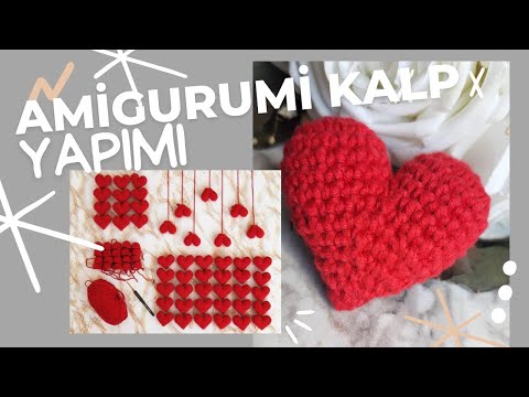 KENDİN YAP Amigurumi Kalp Yapımı (heart making with thread) 