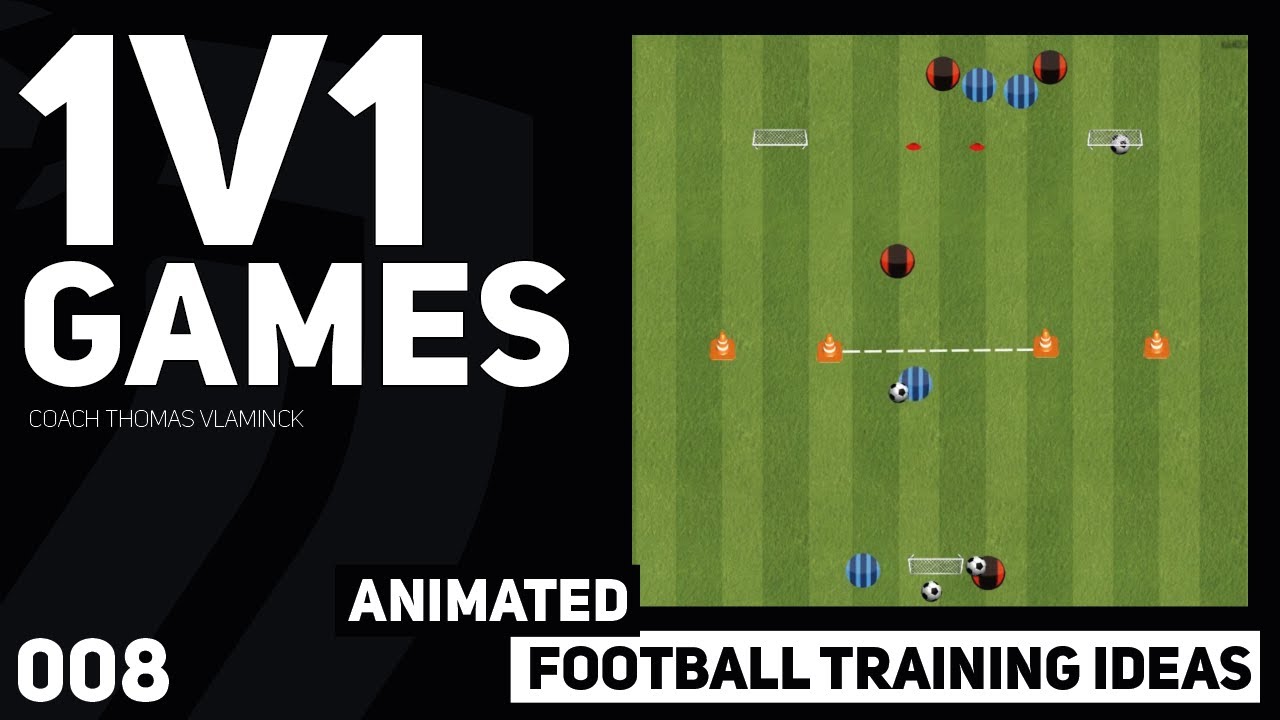 1V1 Games (008) | Football Training Animations | Soccer Drills - YouTube