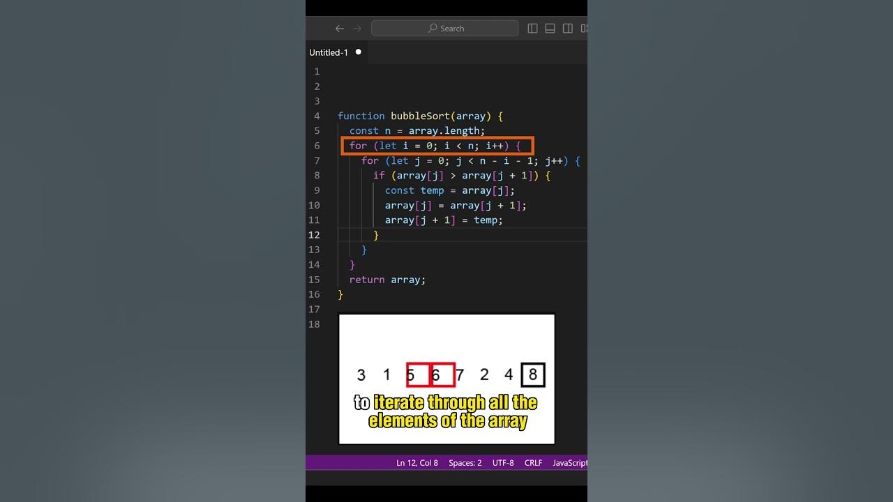 Bubble Sort Explained Step By Step Implementation In Javascript Youtube