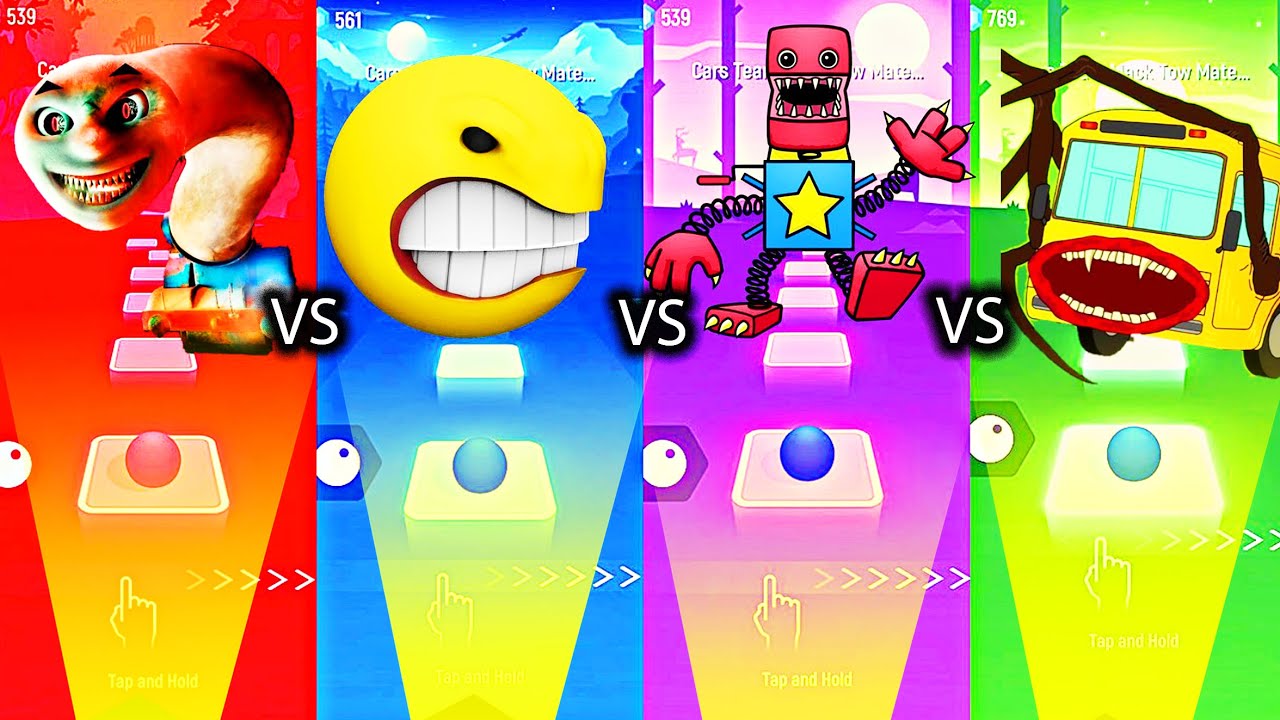 Thomas the Train exe vs Angry Pacman vs Boxy Boo vs Bus Eater | Tiles ...