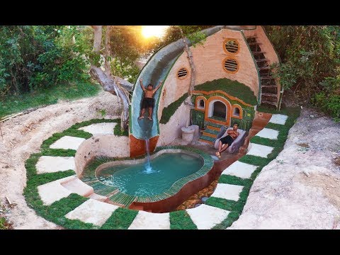 Build Beautiful Swimming Pool With Water Slide On The Underground ...