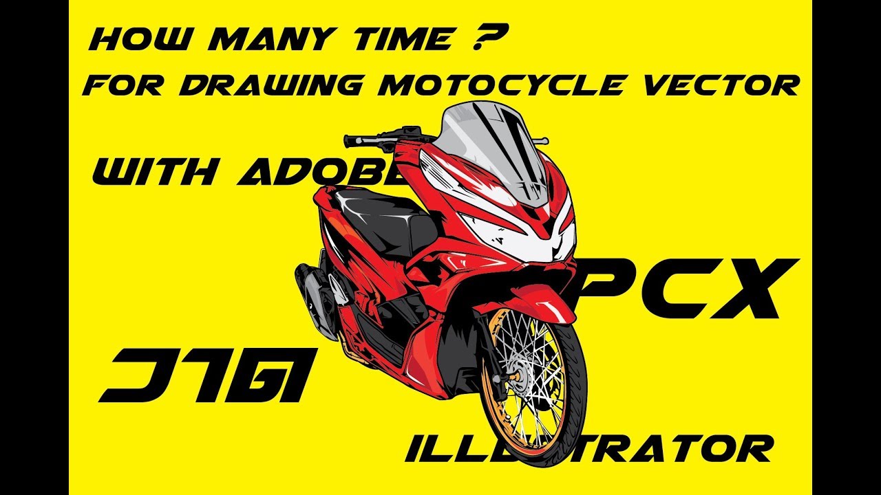 Honda pcx 2019 vector - AI speed draw - YouTube