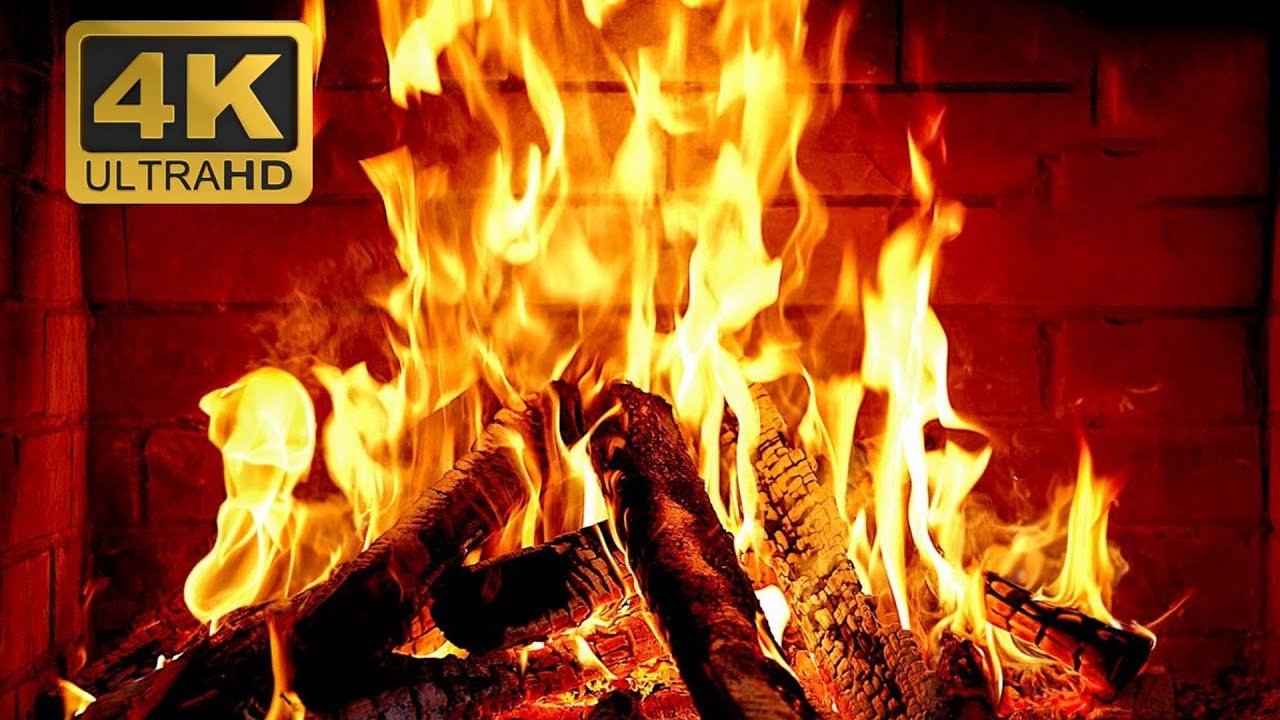 🔥 Fireplace 4K (12 HOURS) with Firelight Magic. Fireplace with ...