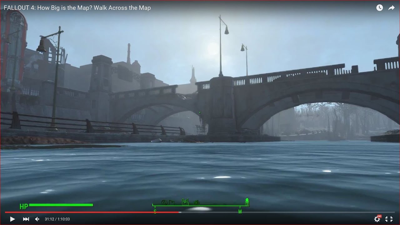 HOW BIG IS THE MAP in Fallout 4? Walk Across the Map - YouTube