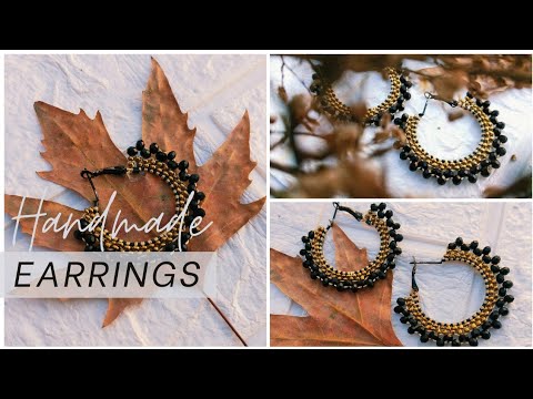 Easy Brick stitch hoop earrings || Brick stitch tutorial - YouTube