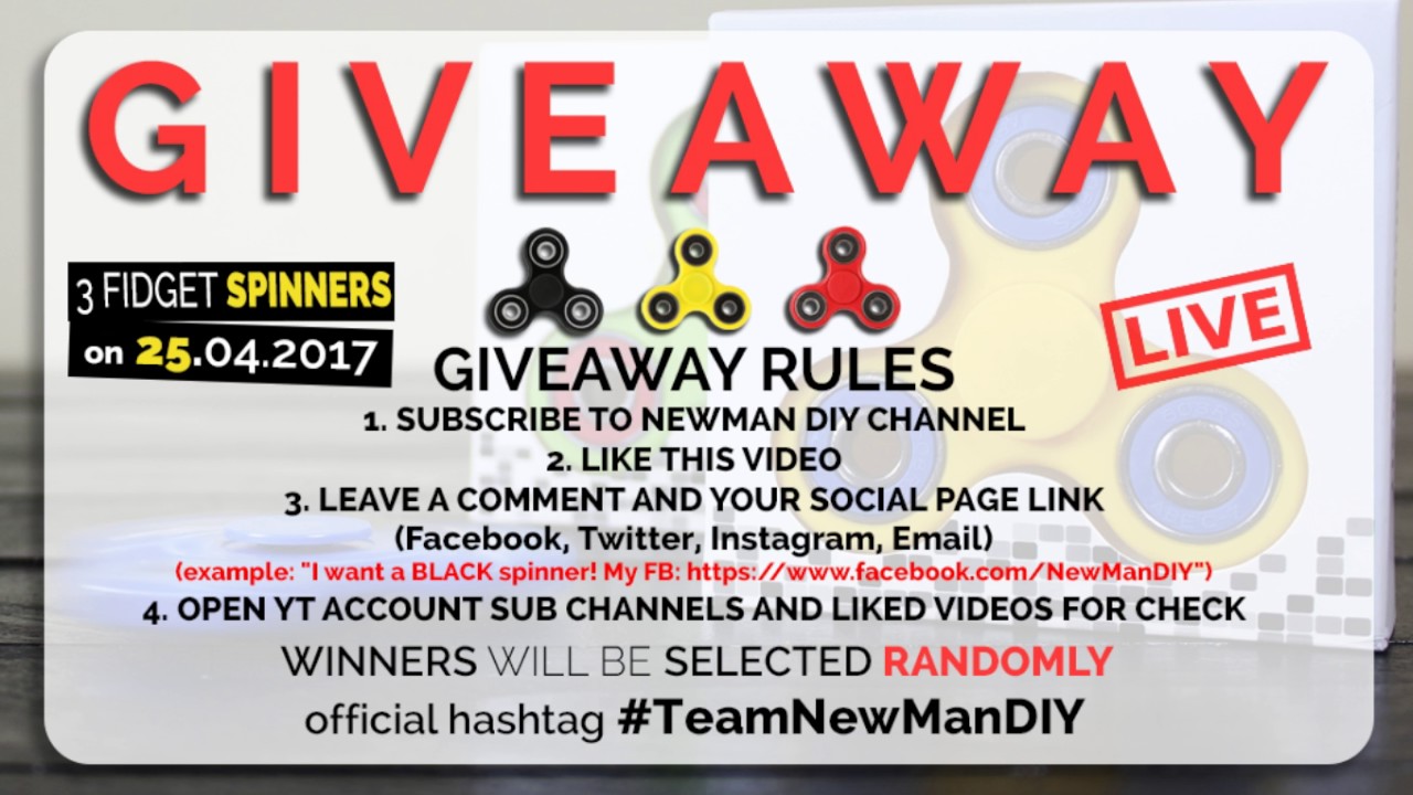 3 Fidget Spinners WINNERS | Names in the Description - YouTube
