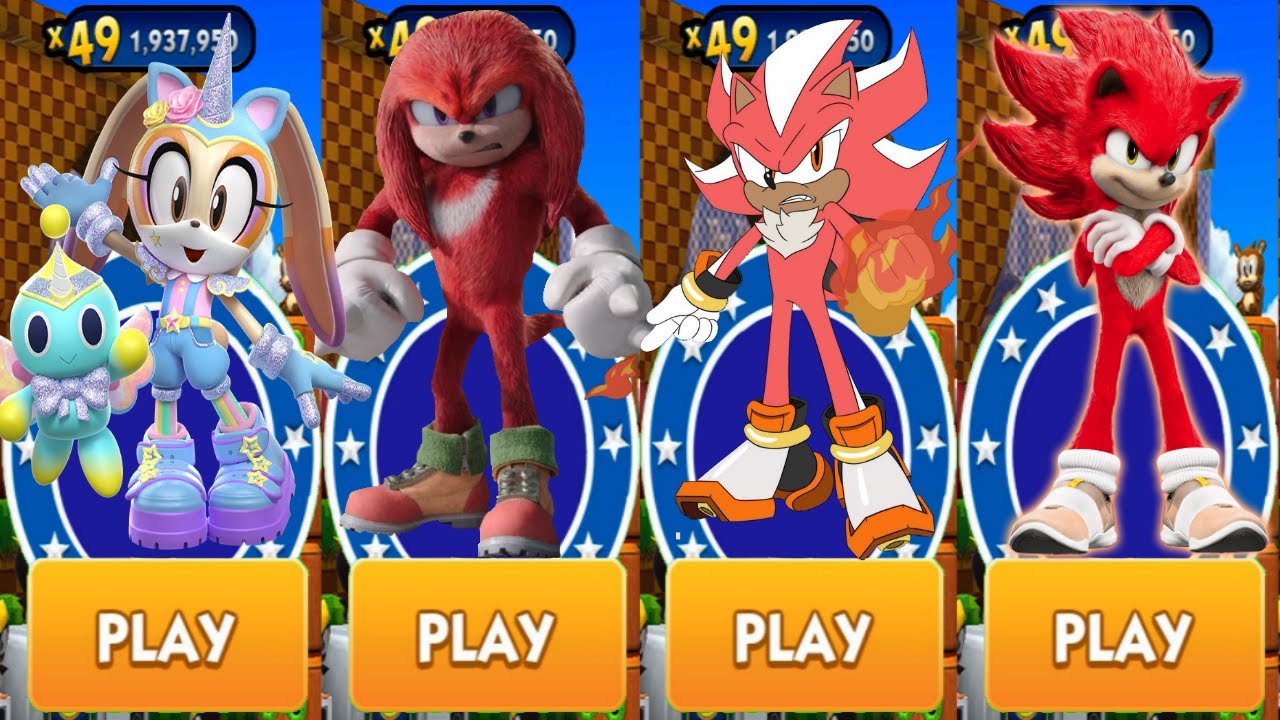 Sonic Dash - Red Fire Sonic vs Unicorn Cream vs Fire Shadow vs Movie ...