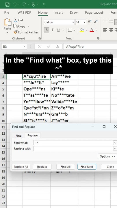 Delete asterisk in excel | learn excel from beginning to advanced #exceltutorial #excelshorts# ...