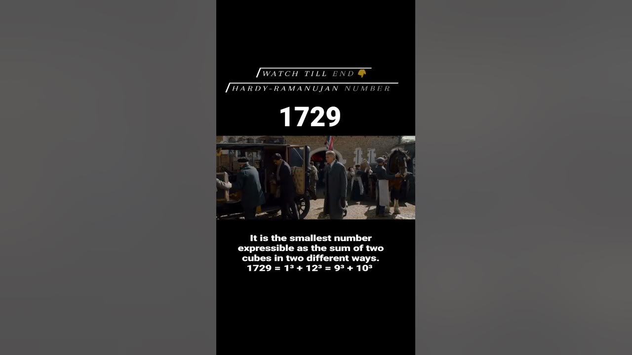 1729hardy Ramanujan Number Reels Shorts Youtube Viral Maths Youtube