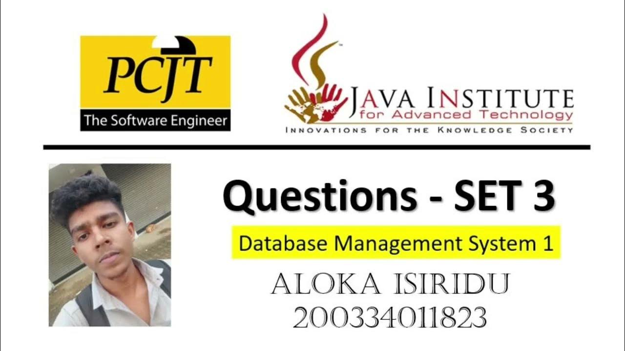 Question Set 03 | Database Management System 01 | Java Institute - YouTube