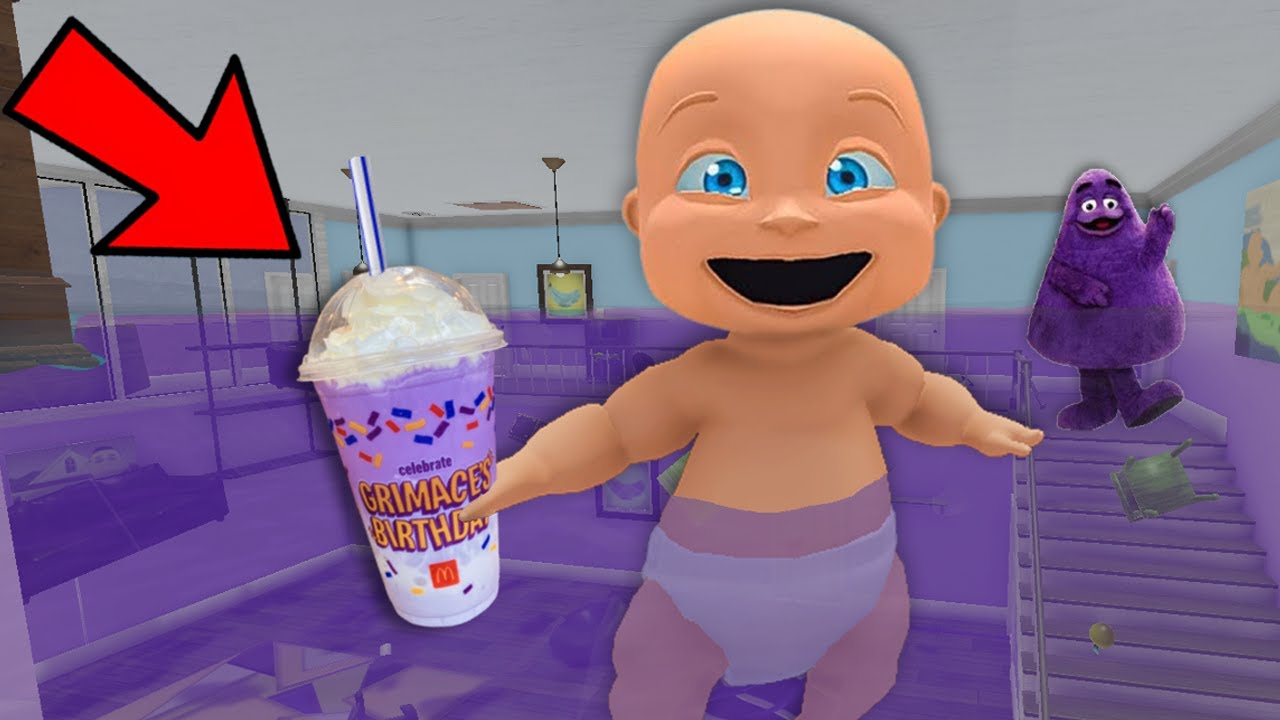Baby FLOODS House With GRIMACE SHAKE! - YouTube