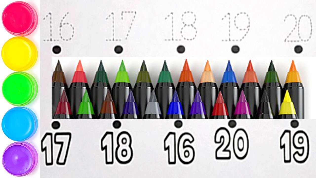 How to match numbers_16 to 20_Coloring and Learning Numbers for Kid ...