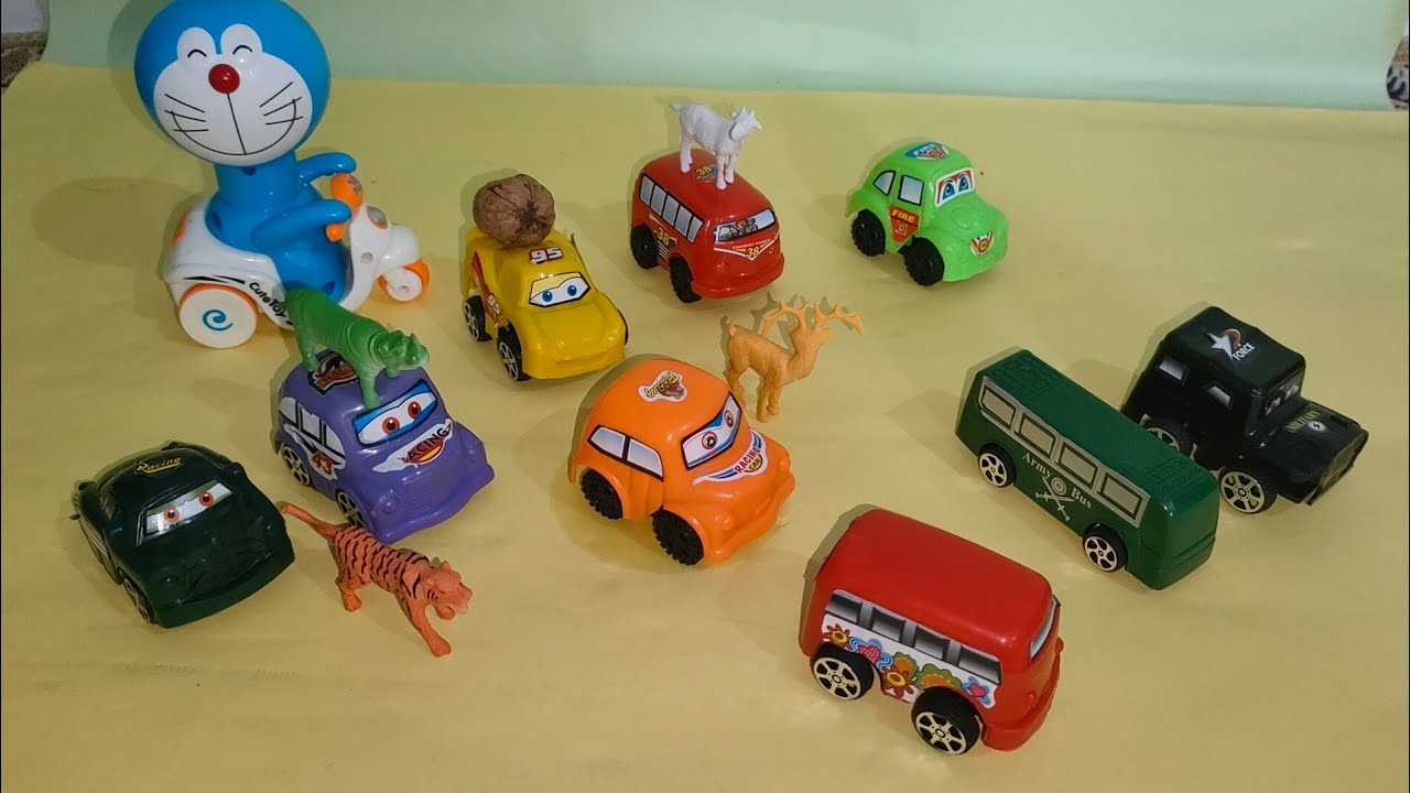 Mini cars | Gadi wala cartoon | Jcb, Tractor, car, bus, toys, dumper ...