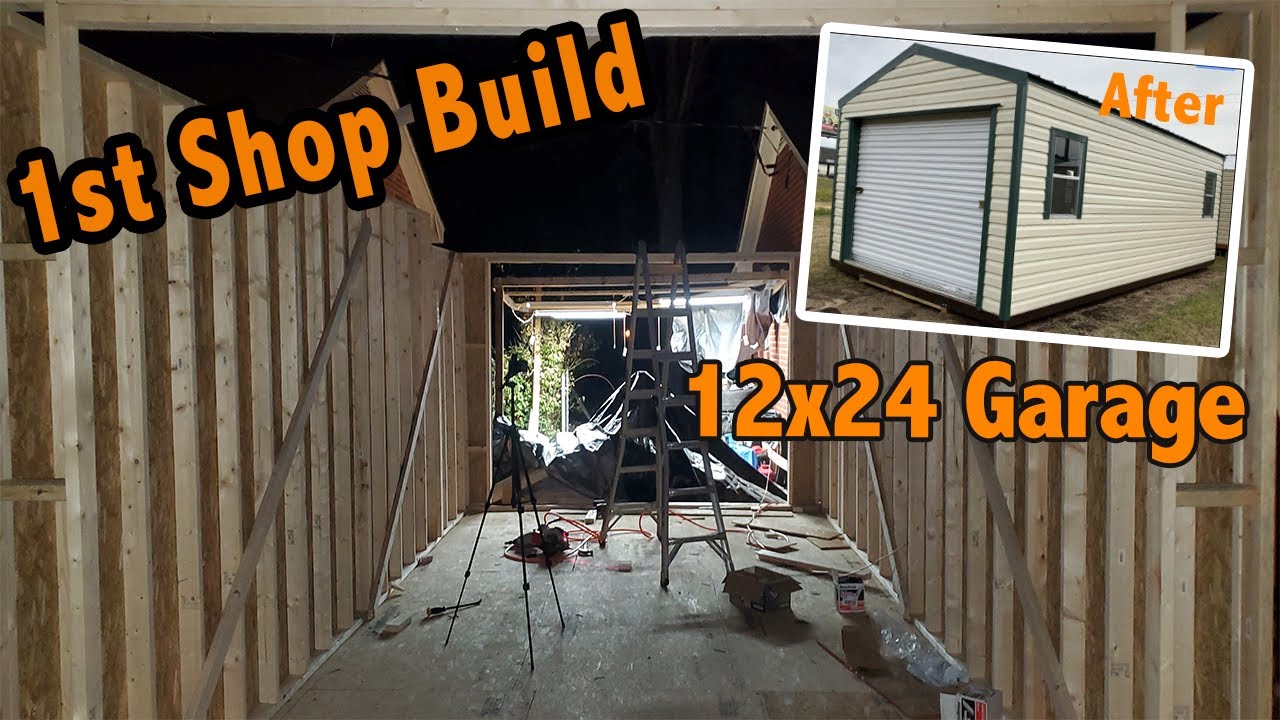 Building My First Shop!!! 12x24 Portable Garage | Part 2 - YouTube