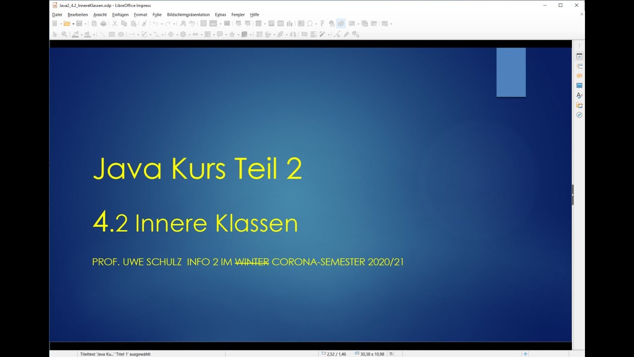 Java Teil 2 42 Innere Klassen Youtube