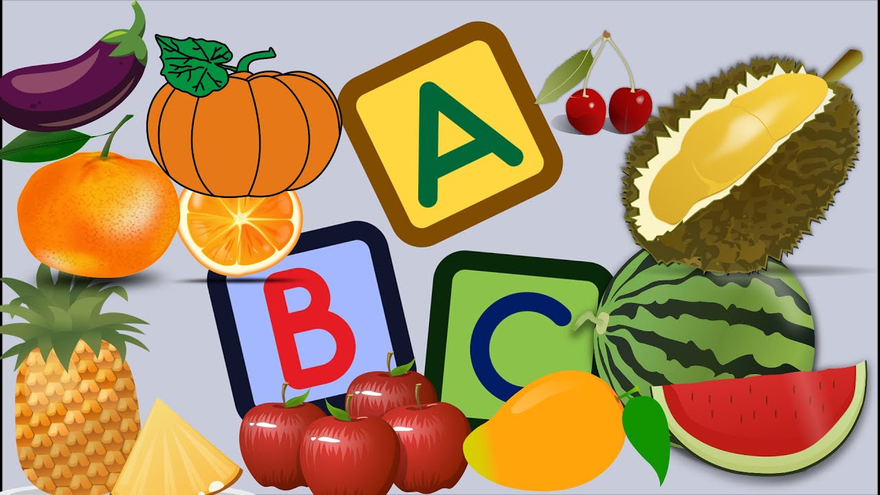 Belajar Mengenal Huruf Abjad, Nama Buah-buahan dan Nama Benda - YouTube