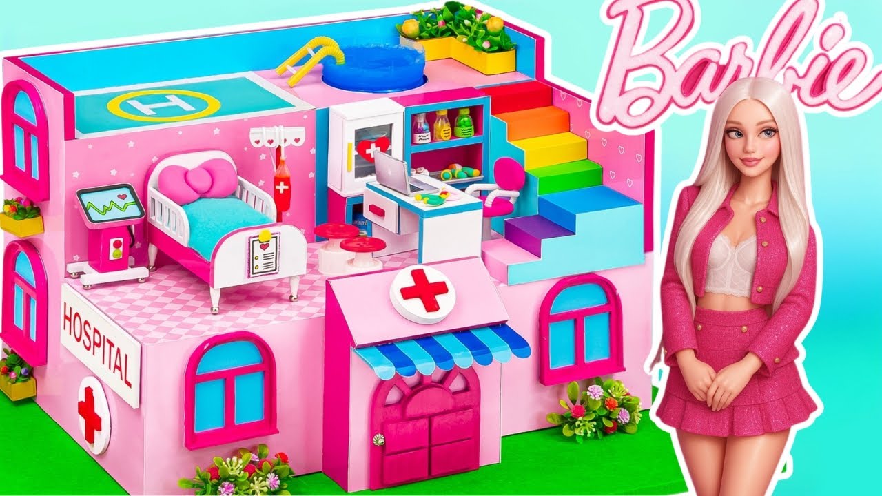 Build Luxury Miniature Barbie Dream House With Rainbow Stairs From ...
