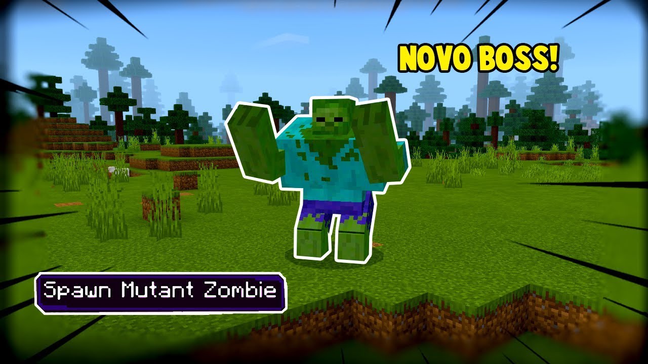 NOVO BOSS! SAIU ADDONS DO BOSS ZOMBIE MUTANT PARA MINECRAFT PE 1.12 E ...