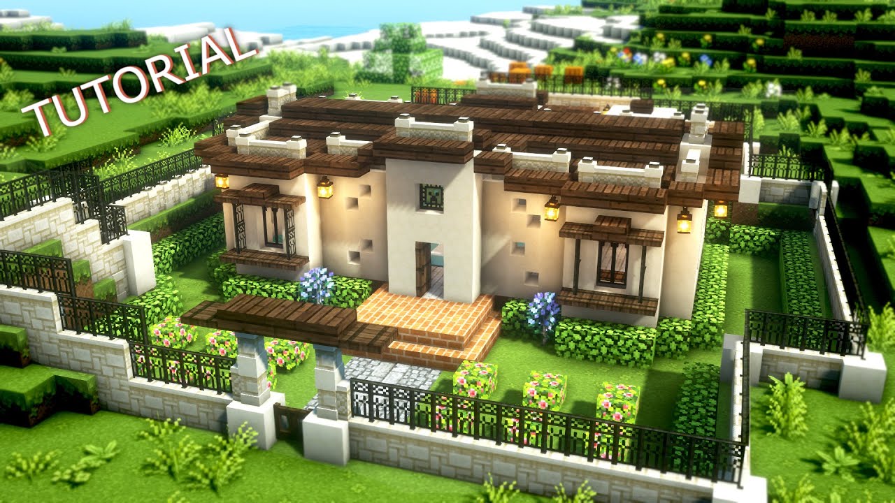 Minecraft cómo hacer una casa colonial moderna tutorial - YouTube