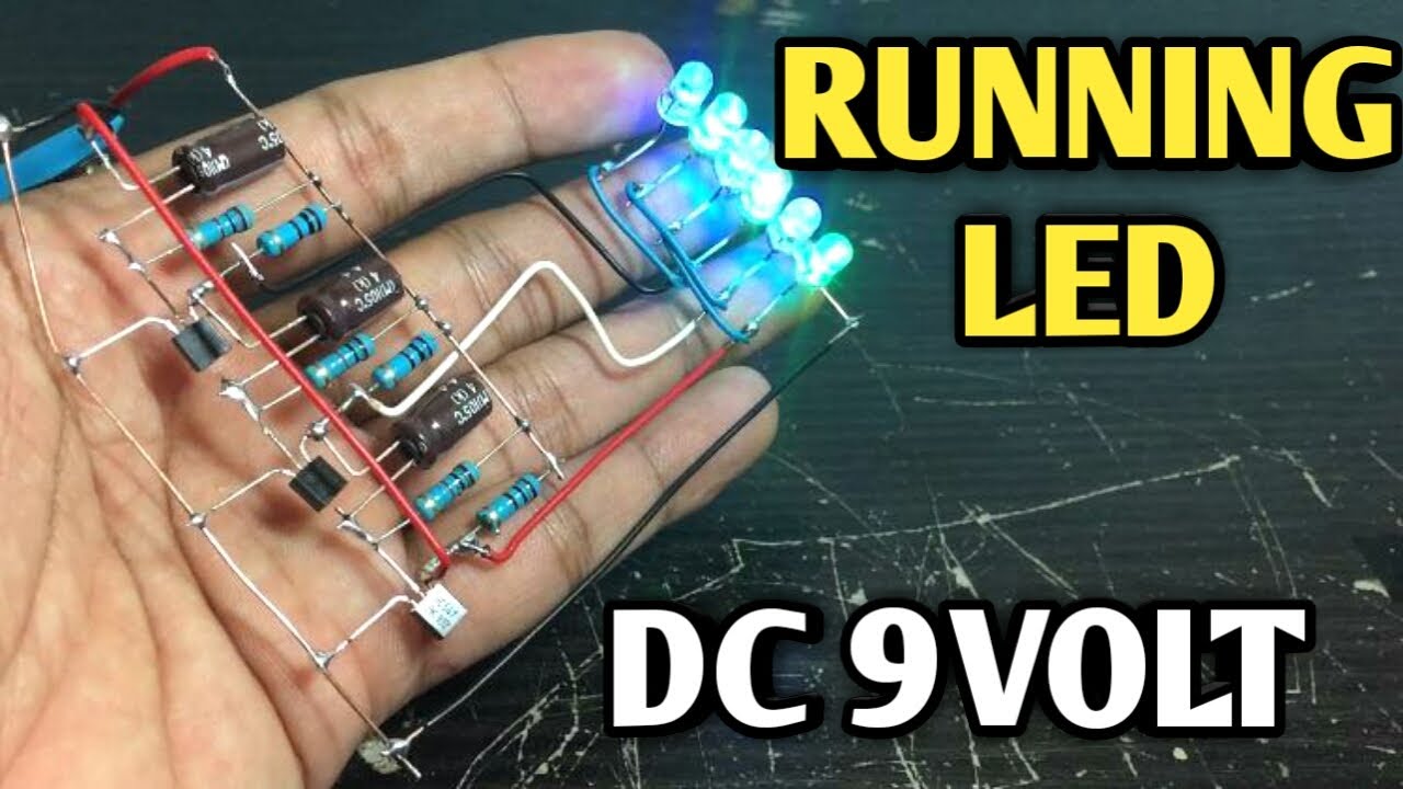 CARA MEMBUAT RUNNING LED TANPA IC DC 9 VOLT || WITH TR BC 547 - YouTube