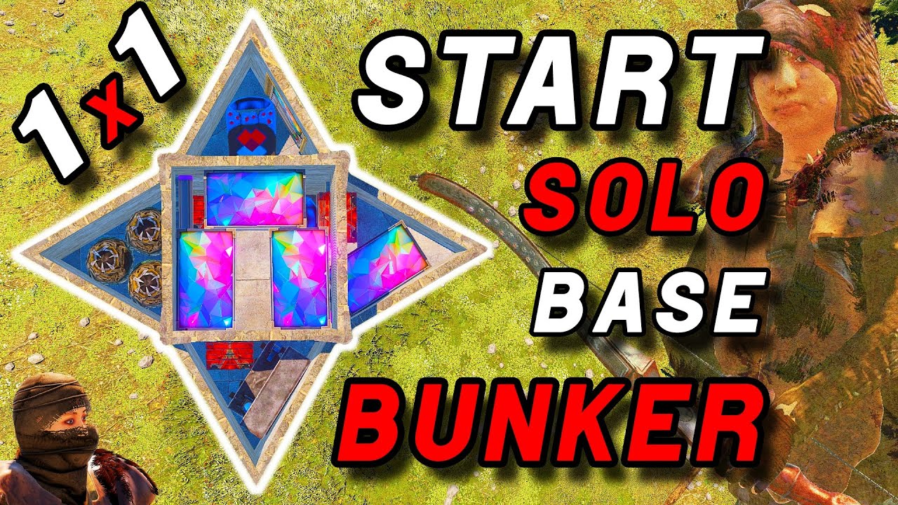 START SOLO BASE DESIGN BUNKER 1x1 + HIDDEN LOOT ROOM + HIDDEN TC - YouTube