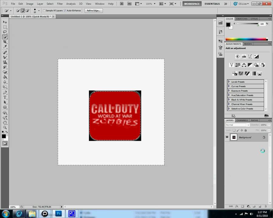 Adobe PhotoShop CS5 Tutorial - Cutting Edges Off Of Icons - YouTube