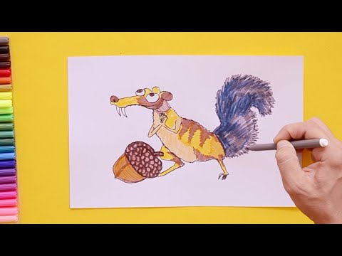 How to draw Scrat - Ice Age Characters