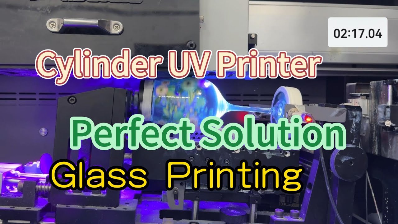 Glass Printing by Cylinder UV Printer - YouTube