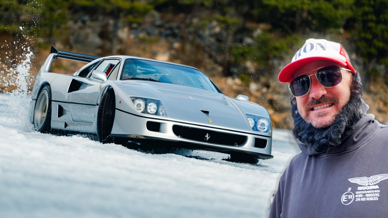 Drifting My $3M Ferrari F40 On A Frozen Lake - YouTube