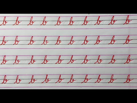 How to write lowercase alphabet b in cursive || Cursive Handwriting ...